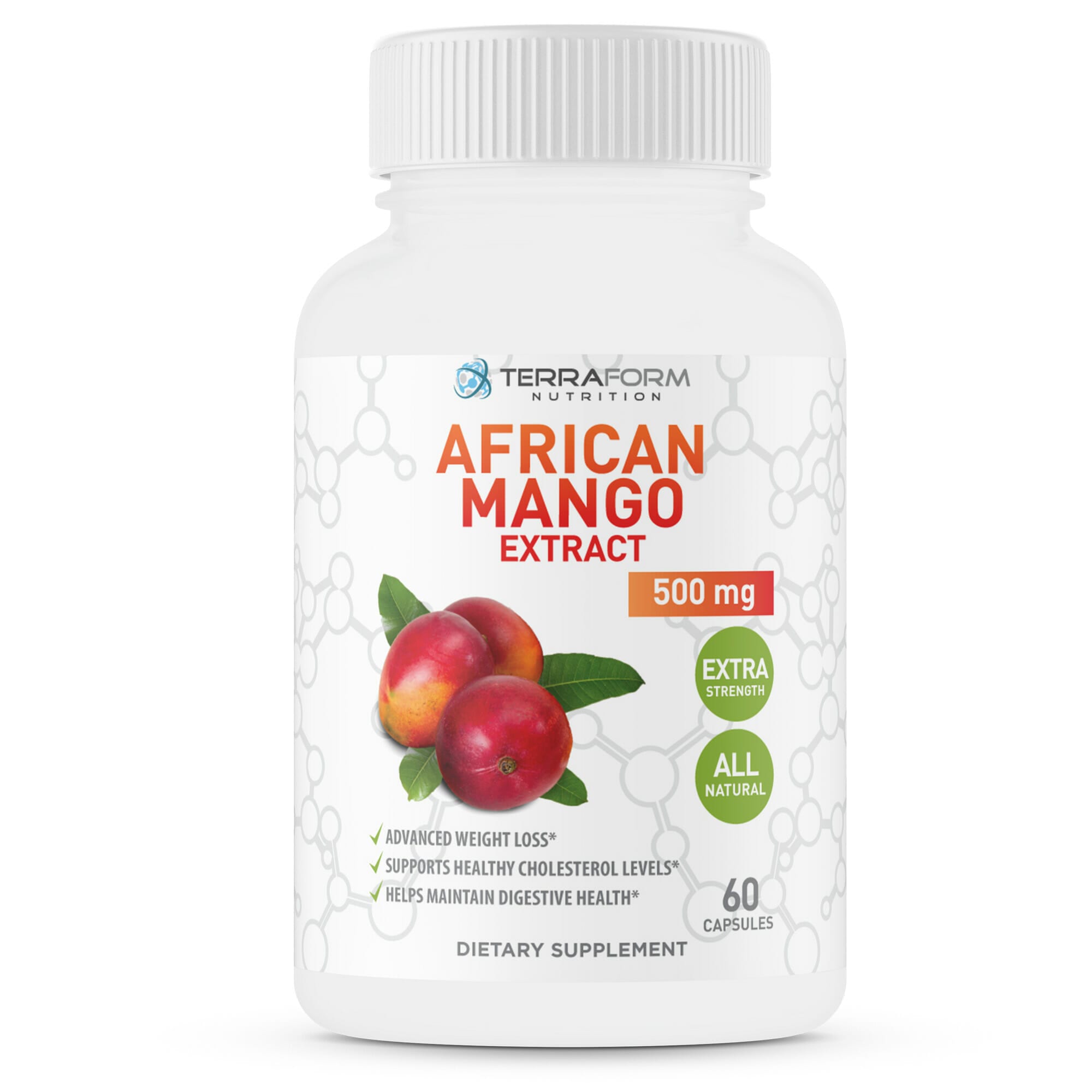 Pure African Mango Extract - 500mg - 60 Capsules - TerraForm Nutrition