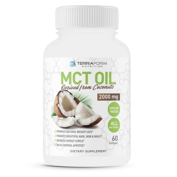 MCT Oil Capsules - Derived from Coconuts, 2000mg - 60 Softgels ...