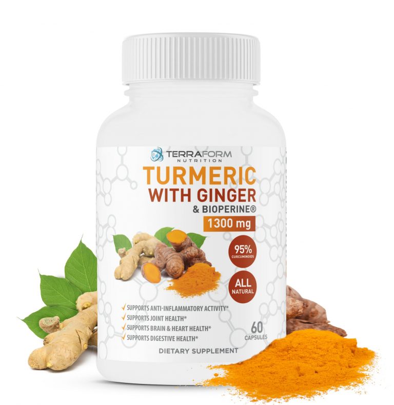 Turmeric Curcumin with Ginger & BioPerine - 60 Capsules - TerraForm ...