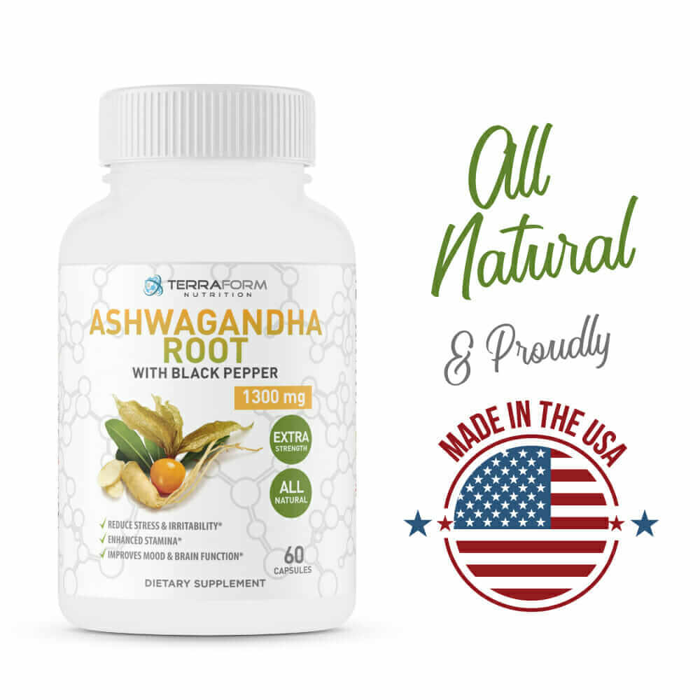 Pure Ashwagandha Root with Black Pepper – 1300mg - 60 Capsules ...