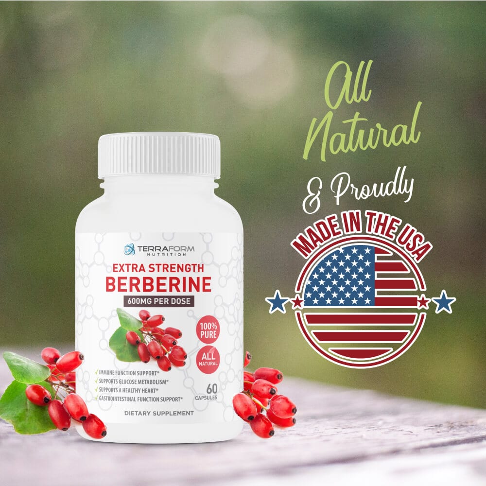 Pure Berberine - 1200mg Max Strength Daily – 1 Month Supply, 60 ...