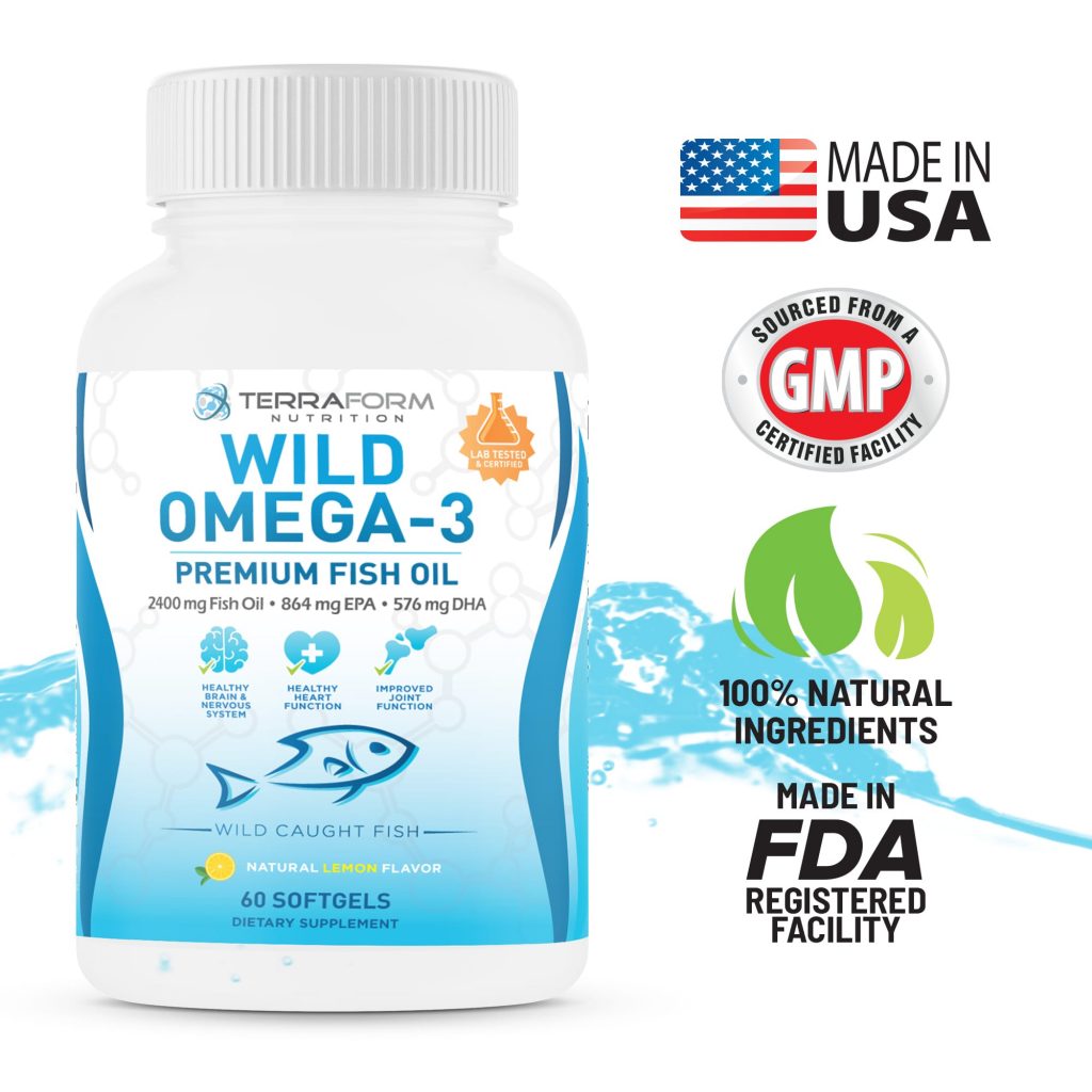 Triple Strength Fish Oil Omega 3 2400mg - 1 Month Supply - TerraForm ... Triple Strength Fish Oil Omega 3 2400mg - 1 Month Supply - TerraForm ...