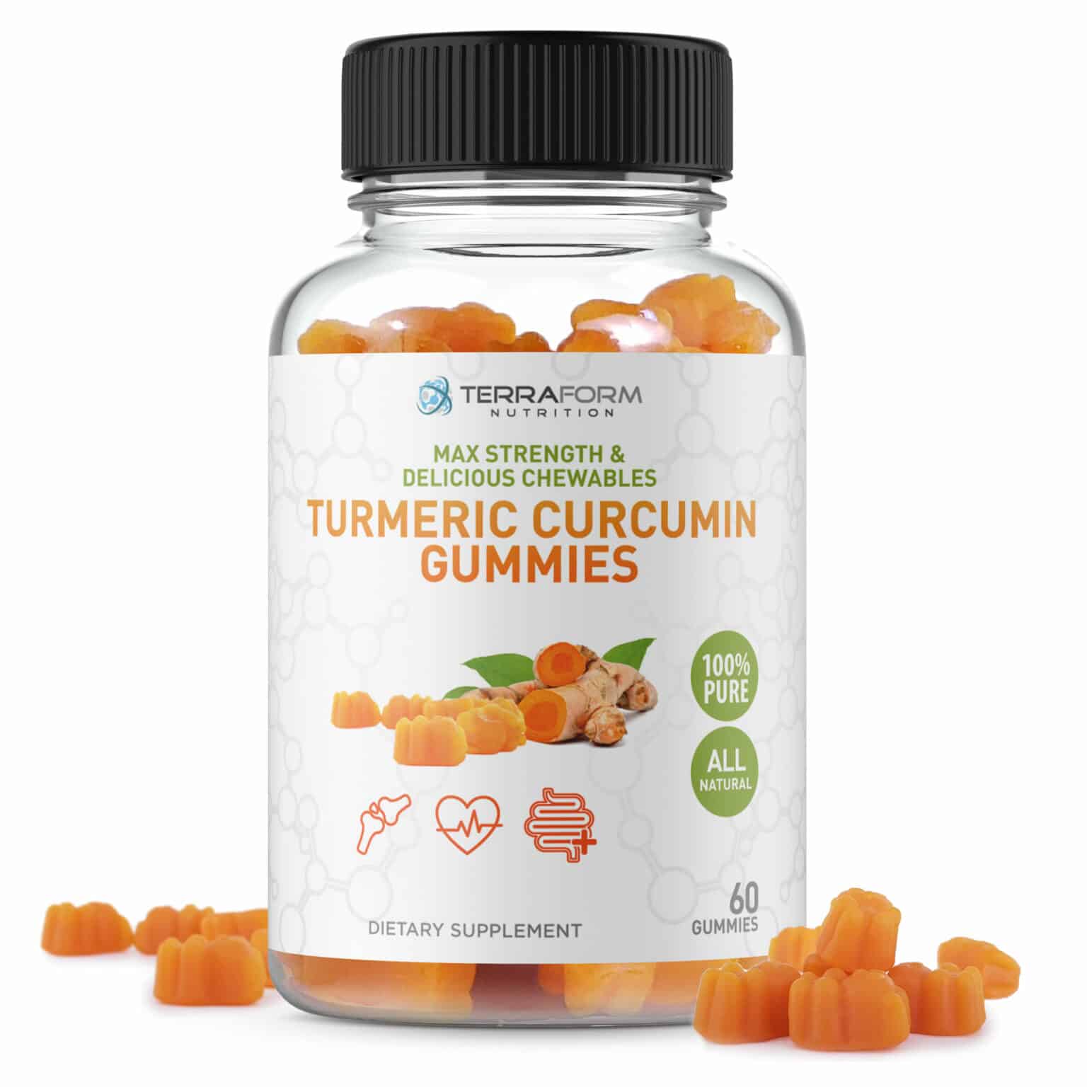 Turmeric Curcumin 1300mg per Serving - With BioPerine - 30 Servings ...