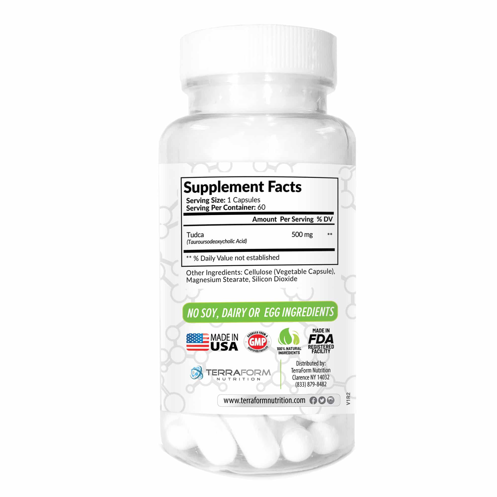 Pure TUDCA (Tauroursodeoxycholic Acid) - 500mg Per Serving - 60 ...